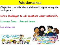 Y9 SPANISH VIVA LOWER ABILITY M4: MIS DERECHOS | Teaching Resources