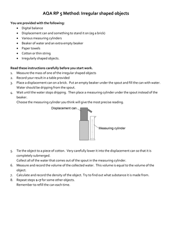 Density - Irregular Object | Teaching Resources