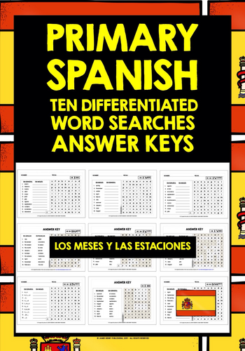 SPANISH MONTHS & SEASONS WORD SEARCHES | Teaching Resources