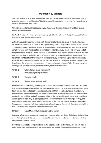 Macbeth in 60 Minutes | Teaching Resources