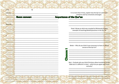 AQA A Islam Beliefs and Teachings Lesson 10 - Holy books in Islam ...