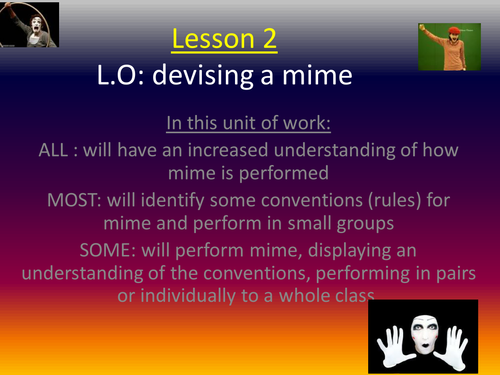 DRAMA: MIME CIRCUS KS3 | Teaching Resources