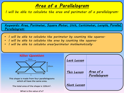 Area of a Parallelogram | Teaching Resources