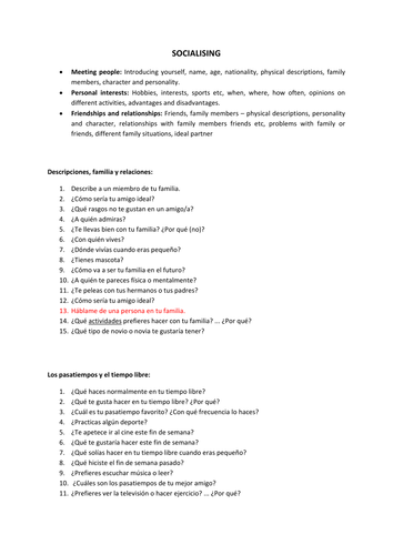 New GCSE Spanish Speaking questions | Teaching Resources