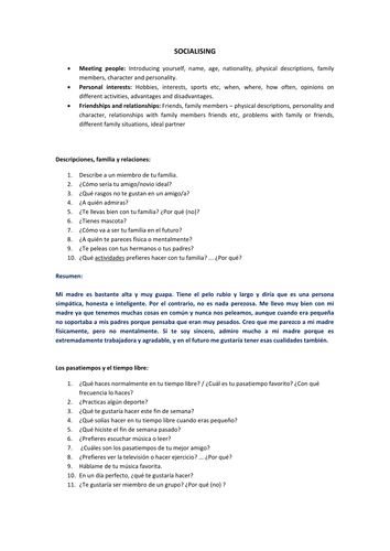 New GCSE Spanish - Speaking Exam Materials | Teaching Resources