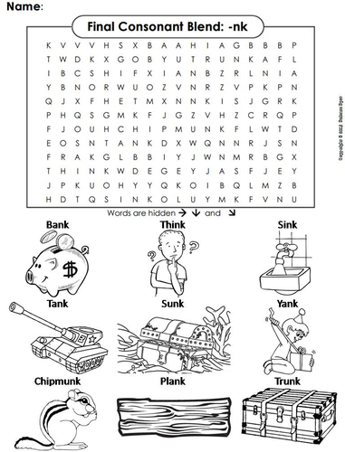 Final Consonant Blends Word Search Bundle | Teaching Resources
