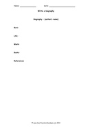 Writing a Biography Lesson Plan and Writing Frame | Teaching Resources