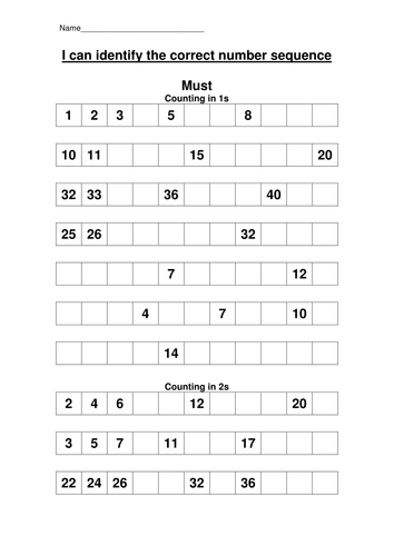 Year 4 Number Sequences sheets | Teaching Resources