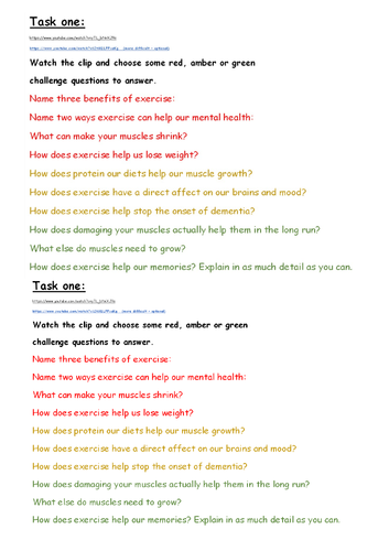 Exercise PSHE | Teaching Resources