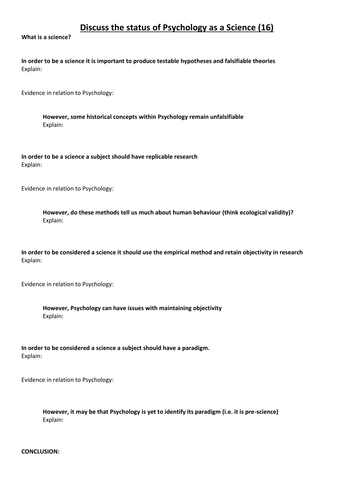 FEATURES OF SCIENCE - AQA Psychology Research Methods - Full Lesson ...