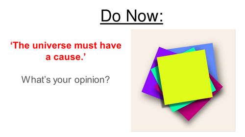 AQA New Spec GCSE RS - Design and First Cause Argument (4 Lessons ...