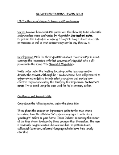 GREAT EXPECTATIONS SCHEME OF WORK KS4 ENGLISH LITERATURE | Teaching ...
