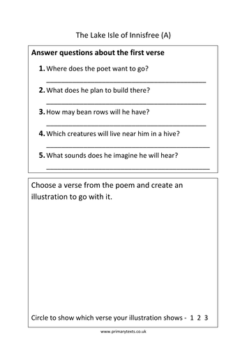 The Lake Isle of Innisfree Poem: PPT, Worksheets and Activities ...