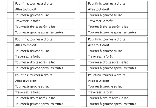 Les directions - French | Teaching Resources