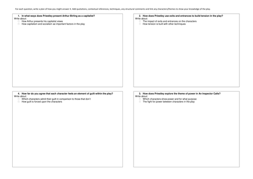 Literature Paper 2 AQA | Teaching Resources