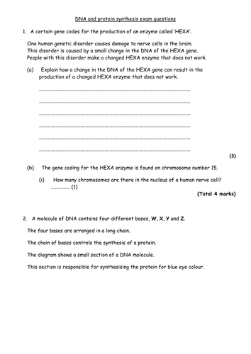 New AQA GCSE Biology Inheritance L3: DNA and Protein Synthesis ...