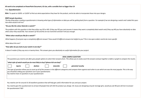 IGCSE Design Technology Coursework Guidance | Teaching Resources