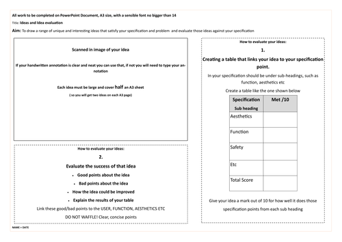 IGCSE Design Technology Coursework Guidance | Teaching Resources