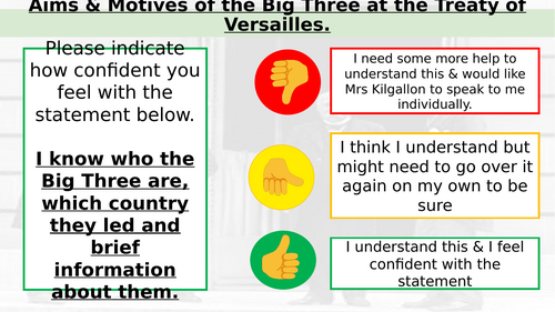 The aims and motives of the Big Three at the Treaty of Versailles ...