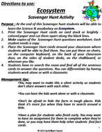 Ecosystem Scavenger Hunt - An Activity | Teaching Resources