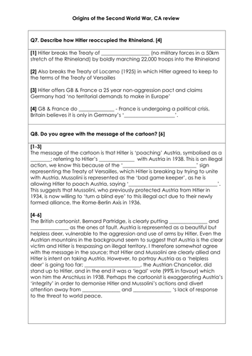Origins of WW2 exam practice | Teaching Resources