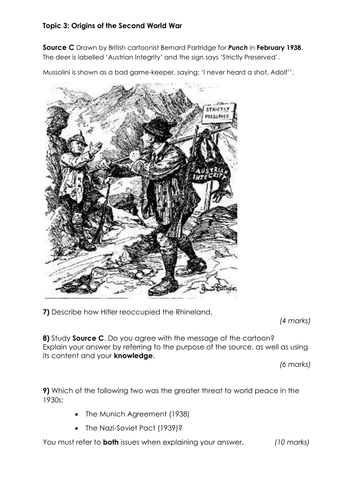 Origins of WW2 exam practice | Teaching Resources