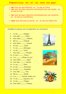 Prepositions in French | Teaching Resources