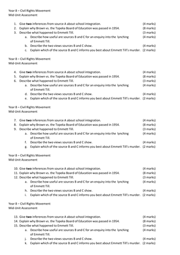 Unit of Work - Civil Rights Movement (KS3) | Teaching Resources