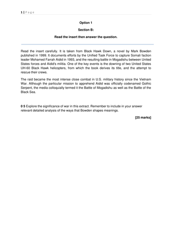 AQA English Literature A unseen prose practice exam questions ...