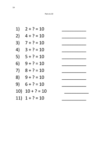 Mental Maths Set 1A | Teaching Resources