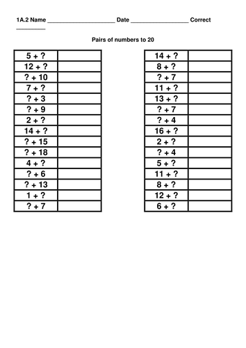Mental Maths Set 1A | Teaching Resources