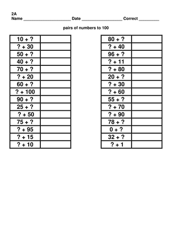 Mental Maths Set 2A | Teaching Resources