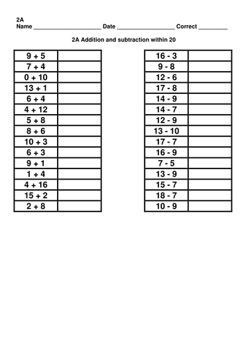 Mental Maths Set 2A | Teaching Resources