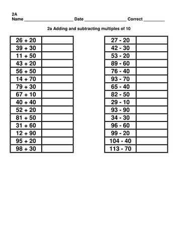Mental Maths Set 2A | Teaching Resources