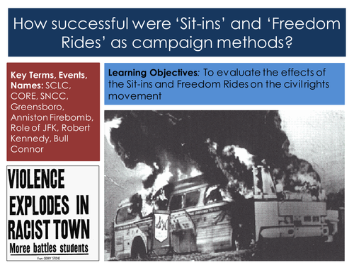 Freedom Riders - USA CIVIL RIGHTS - OFSTED | Teaching Resources