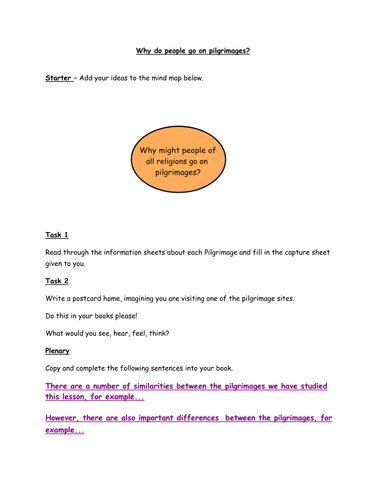 Religious Pilgrimages | Teaching Resources