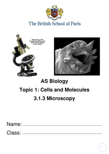 AQA A Level Biology: Microscopy | Teaching Resources