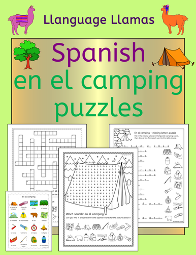 Spanish Camping Vocab Puzzles | Teaching Resources