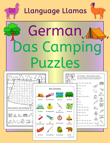 German Camping Vocab Puzzles | Teaching Resources