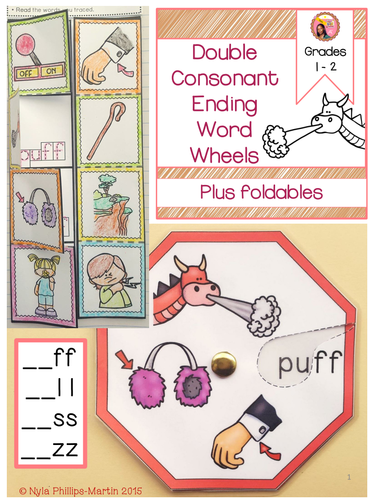 Phonics Doubled Consonant Endings - Word Wheels and Foldables ...