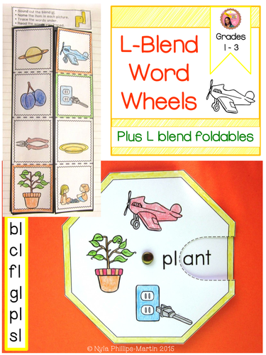 Phonics Word Wheels and Foldables for L Blend | Teaching Resources
