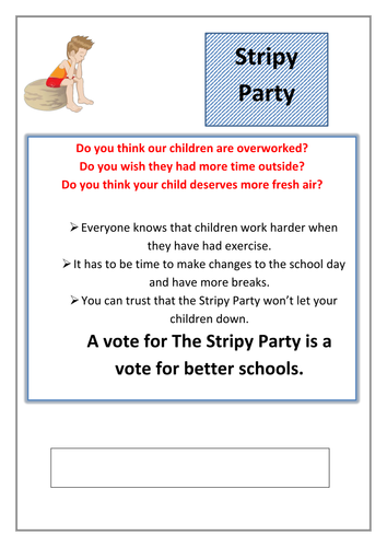 General Election Manifesto persuasive leaflet writing | Teaching Resources