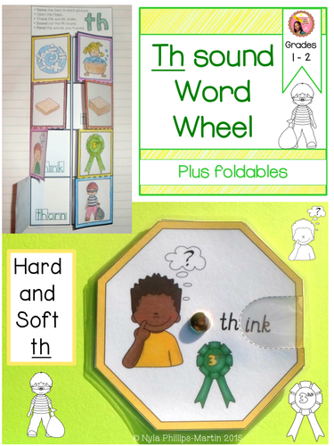 Phonics TH Sound Word Wheels and foldable worksheet | Teaching Resources