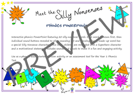 Silly Nonsense Words Phonics PACK - Phonics Screen Preparation Aid ...