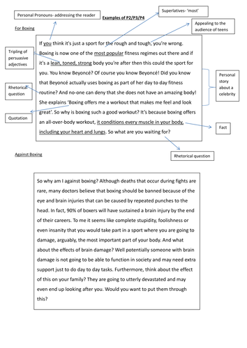 GCSE magazine article writing- boxing | Teaching Resources