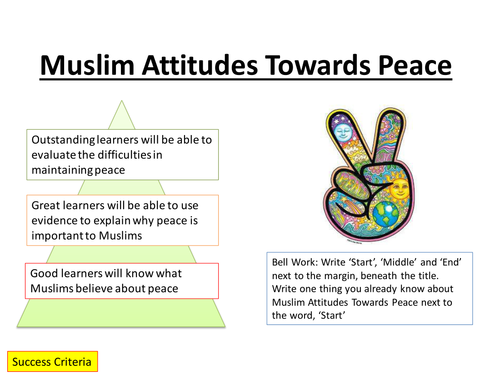 Edexcel 2016 Spec B GCSE Peace and Conflict Topic, Muslim Attitudes ...