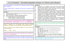 Thermal decomposition of carbonates and nitrates (group 1 and 2 ...
