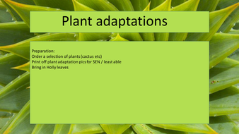 Plant adaptations GCSE biology low-mid ability | Teaching Resources