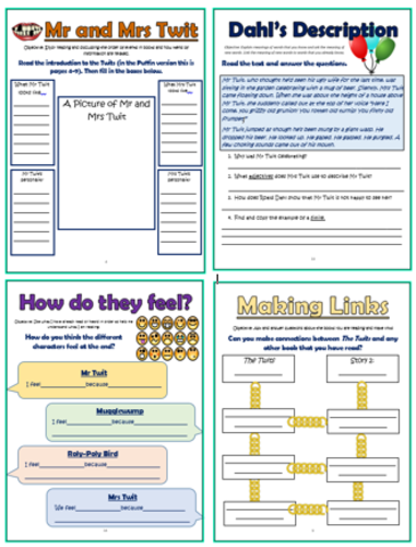 The Twits - Roald Dahl - KS1 Comprehension Activities Booklet ...