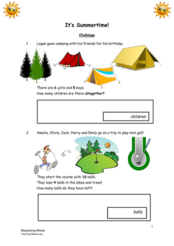 End of term Summer themed Year 2 Maths - all topics | Teaching Resources